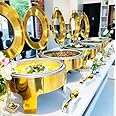 Amazon.com: HONHPD 1Pack 6.8 Qt Golden Chafing Dish Buffet Set with Big Visible Window, Round ...