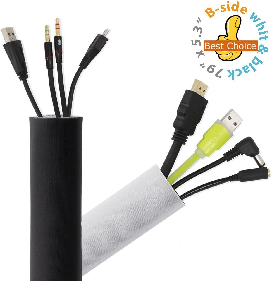 Amazon.com: Faerlansi 79'' Cable Management Sleeves, Neoprene Cable ...
