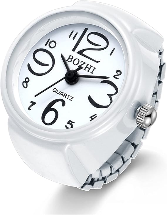 JewelryWe Men Women Finger Watch Round Analog Quartz Finger Ring ...