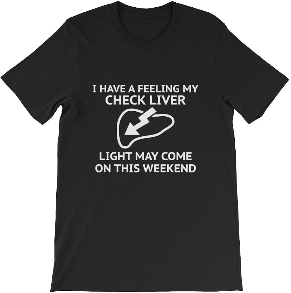 Amazon.com: Check Liver Light Unisex T-Shirt, Black XXXL: Clothing