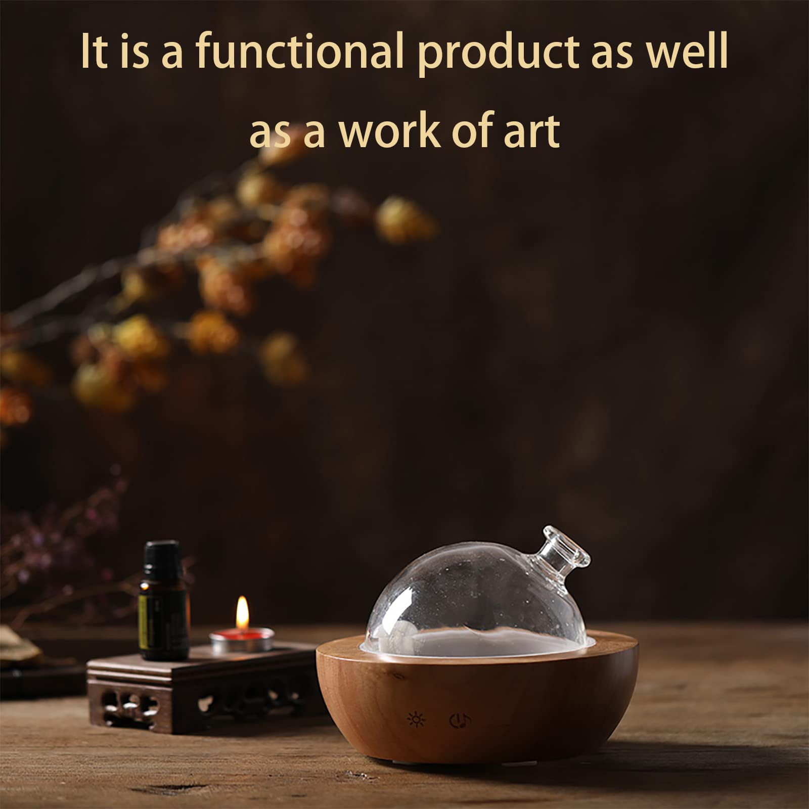 Mua Fancemot Glass Essential Oil Diffuser with Real Wood Base, 180ml ...