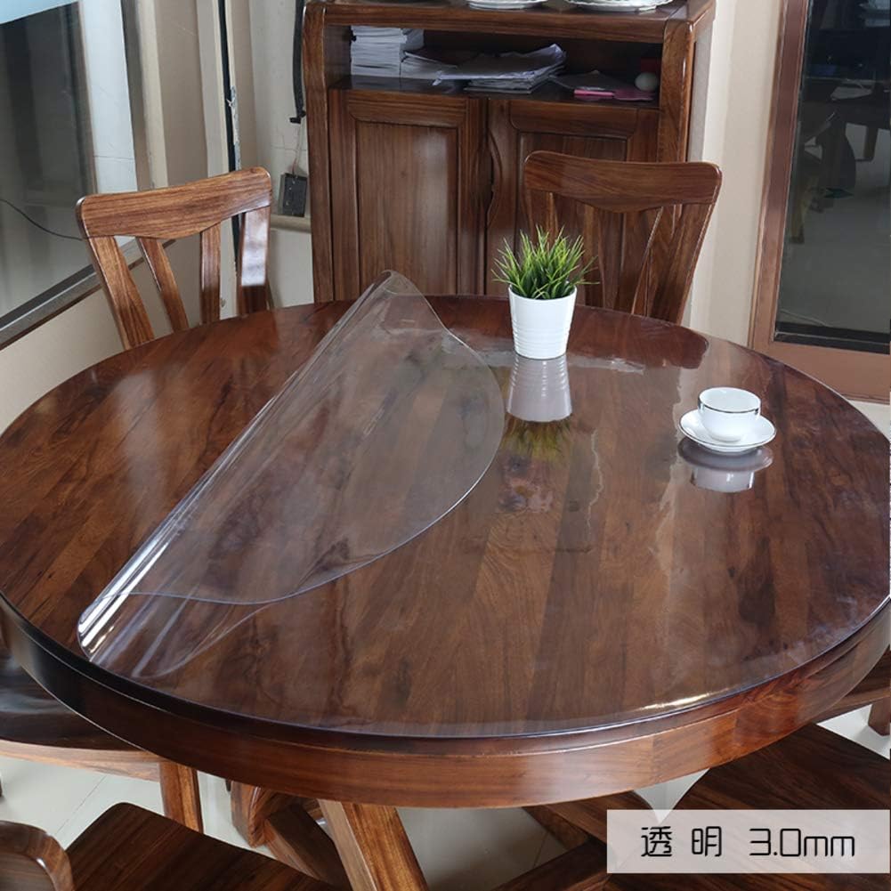 Thicken Round Table Protector 3mm Thick Clear Plastic Dining Table