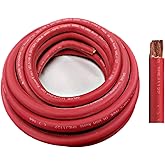 WNI 8 Gauge 25 Feet Black + 25 Feet Red 8 AWG Ultra Flexible Welding ...