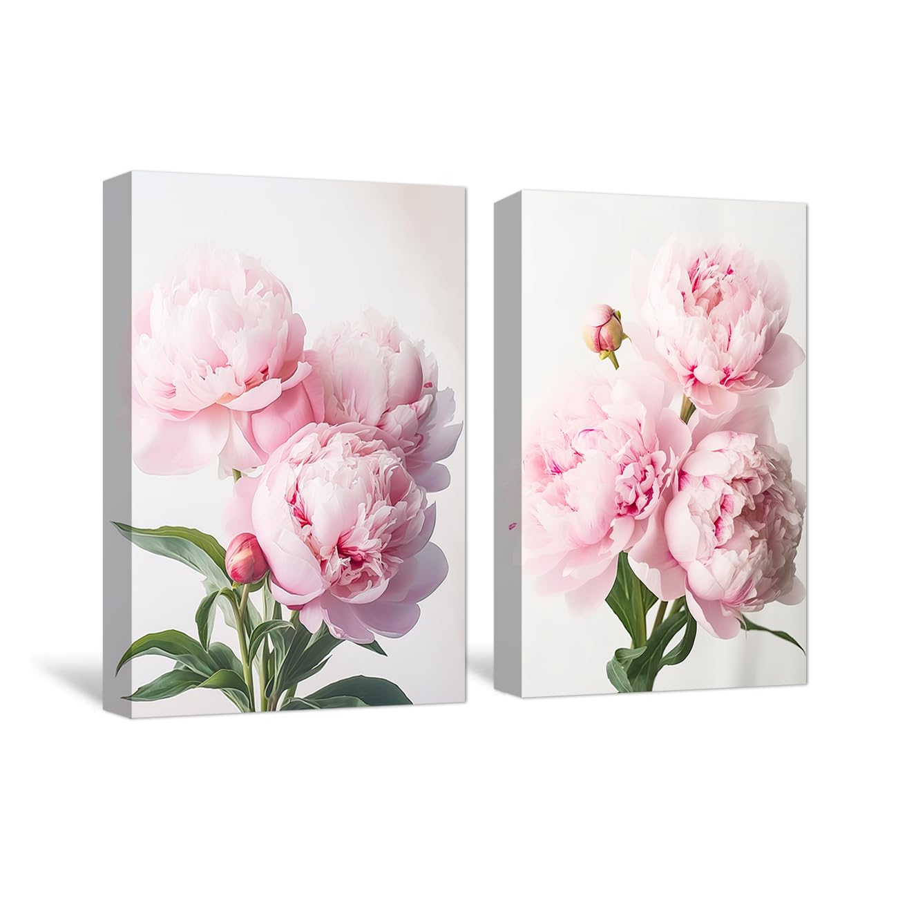 CXHOSTENT Peony Wall Art 2 Piece Pink Flower Canvas Prints Peonies ...