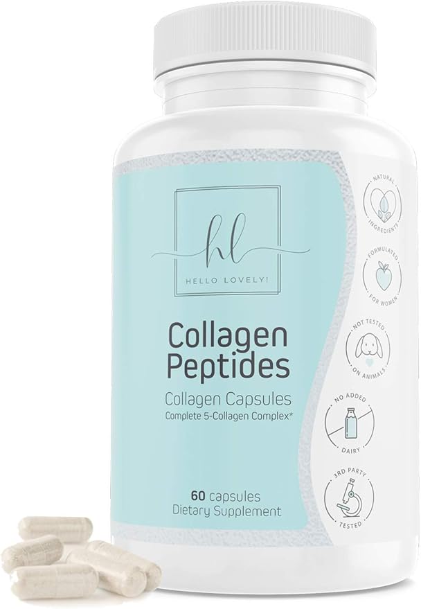 Amazon.com: Collagen Peptides Types (I, II, III, V, X) 1000mg - Extra ...