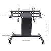 Fichiouy Rolling TV Stand, Mobile TV Cart, Low Profile Floor Confidence ...