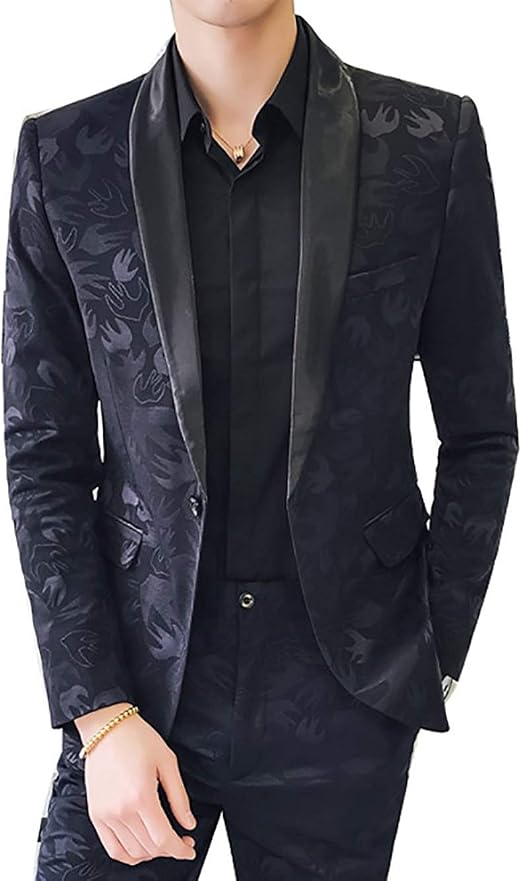 Herren Anzug Jacke Slim Fit Freizeit Blazer Sakko Hochzeit Festlich ...