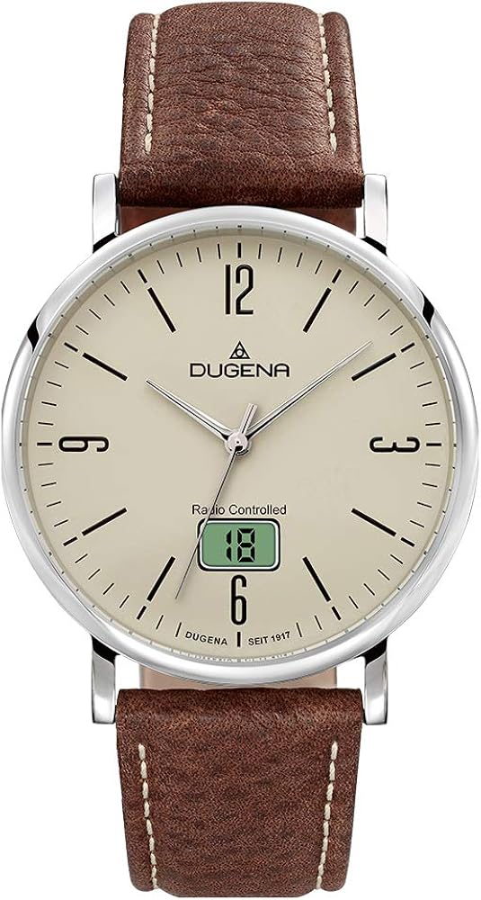 Dugena Mens Analogue-Digital Quartz Watch with Leather Strap 4460845 ...