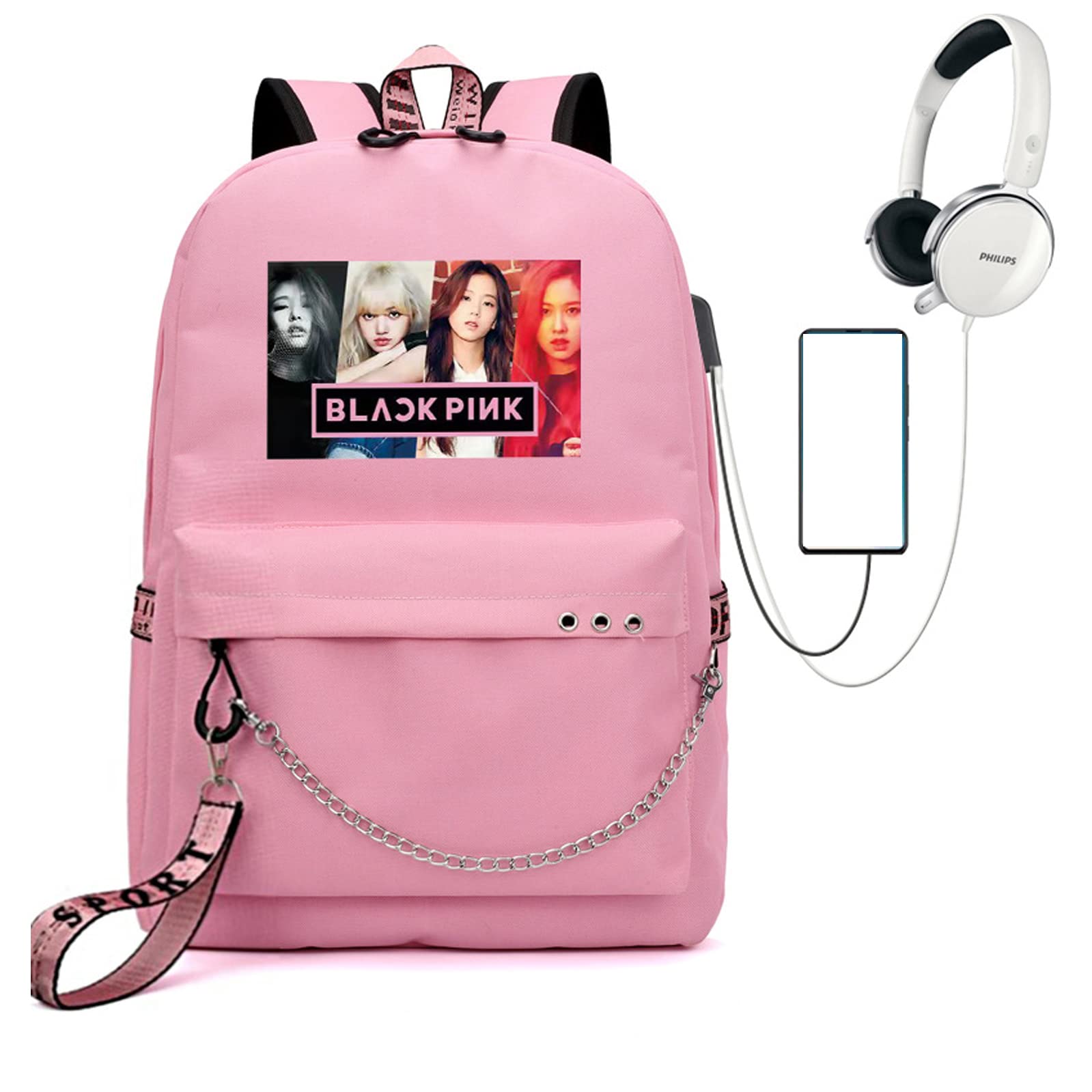 Mua Kpop Backpack Lisa Rose JISOO Jennie Color Photo Computer Backpack ...