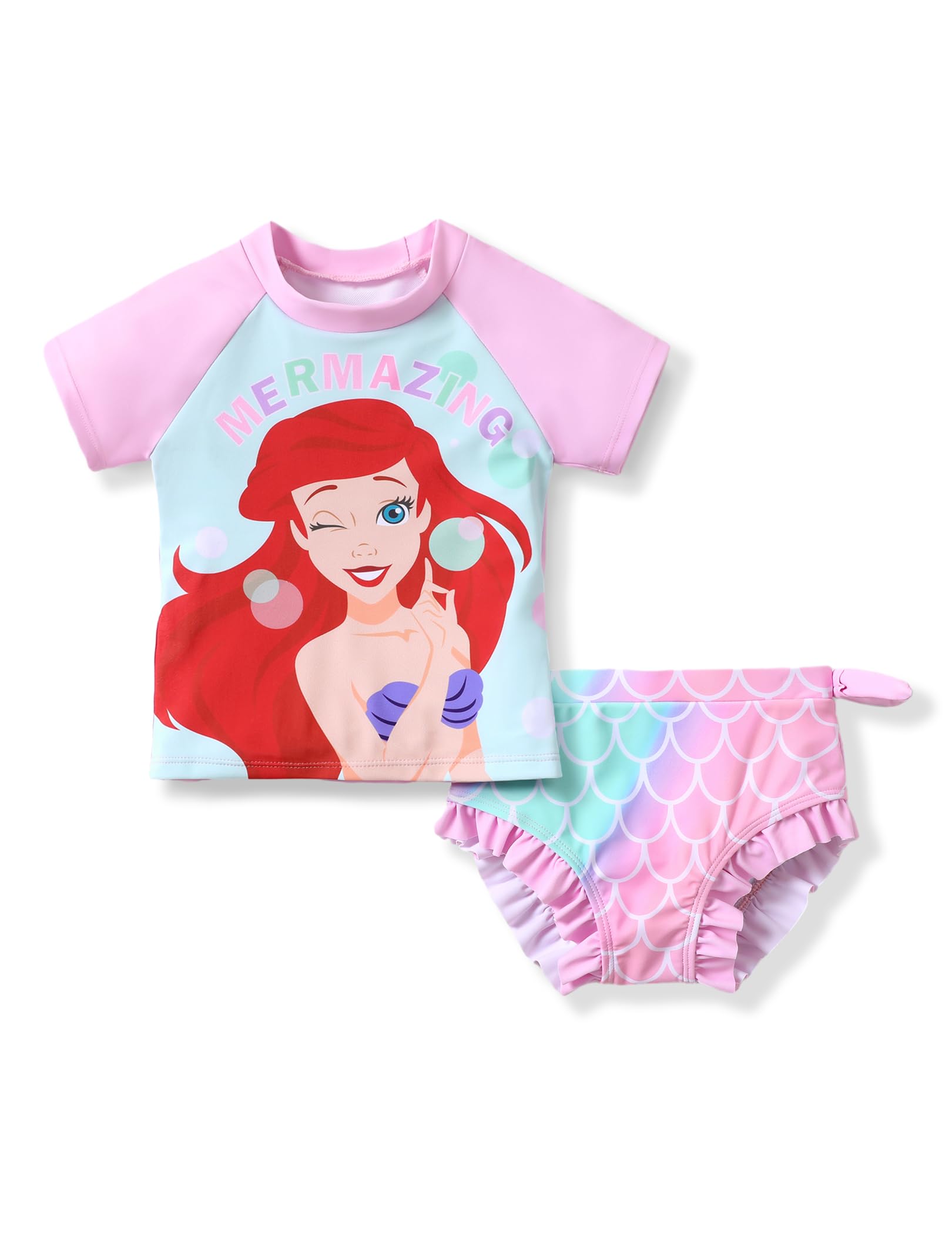Disney Princess Mermaid Ariel Toddler Girls 2 Piece Tankini Swimsuit ...