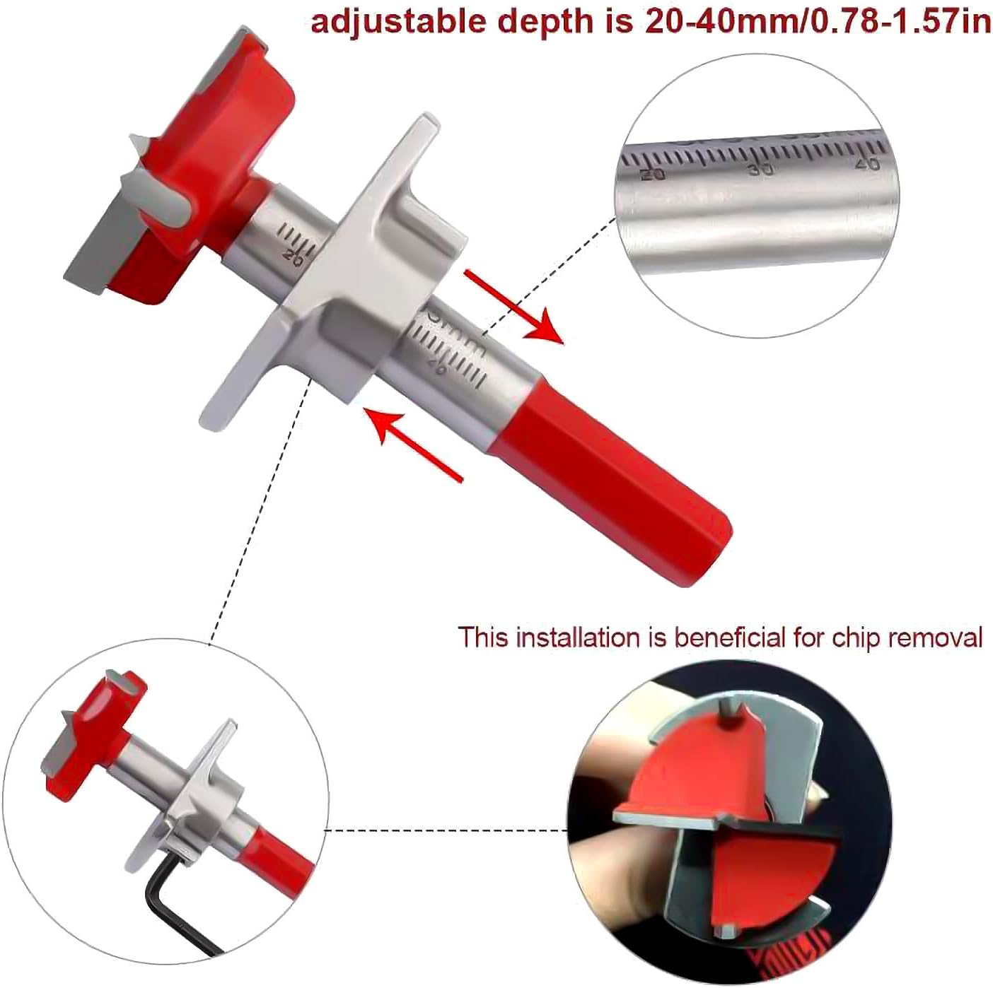 Concealed Hinge Jig Forstner Bit Sets with 35mm Hinge Hole Cutter for ...