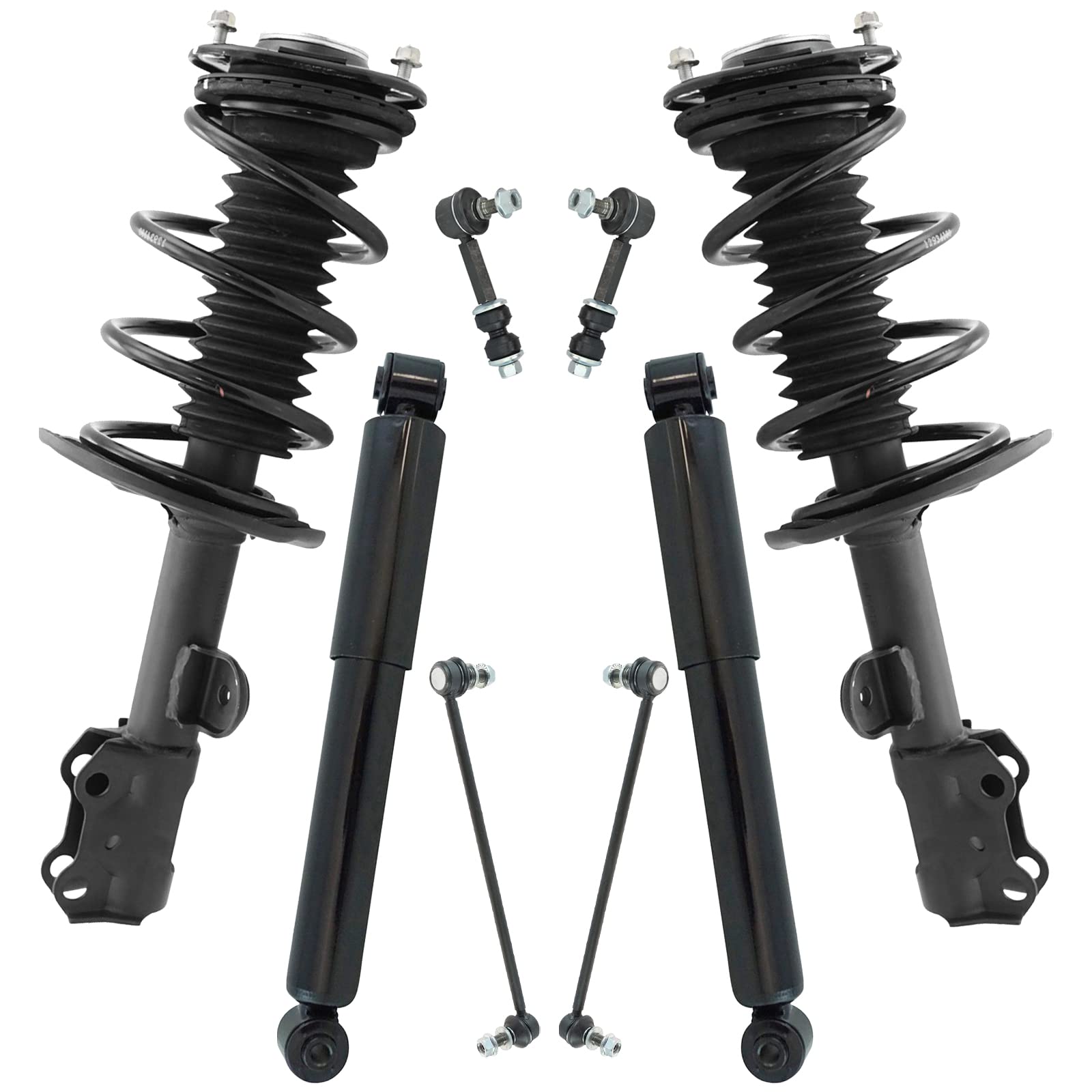TRQ Front and Rear Suspension Kit Complete Strut & Coil Spring Assembly ...