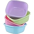 Amazon.com: Julyeen 4 Packs Wash Tub Dishpan Basin, Plastic Bucket Dish ...