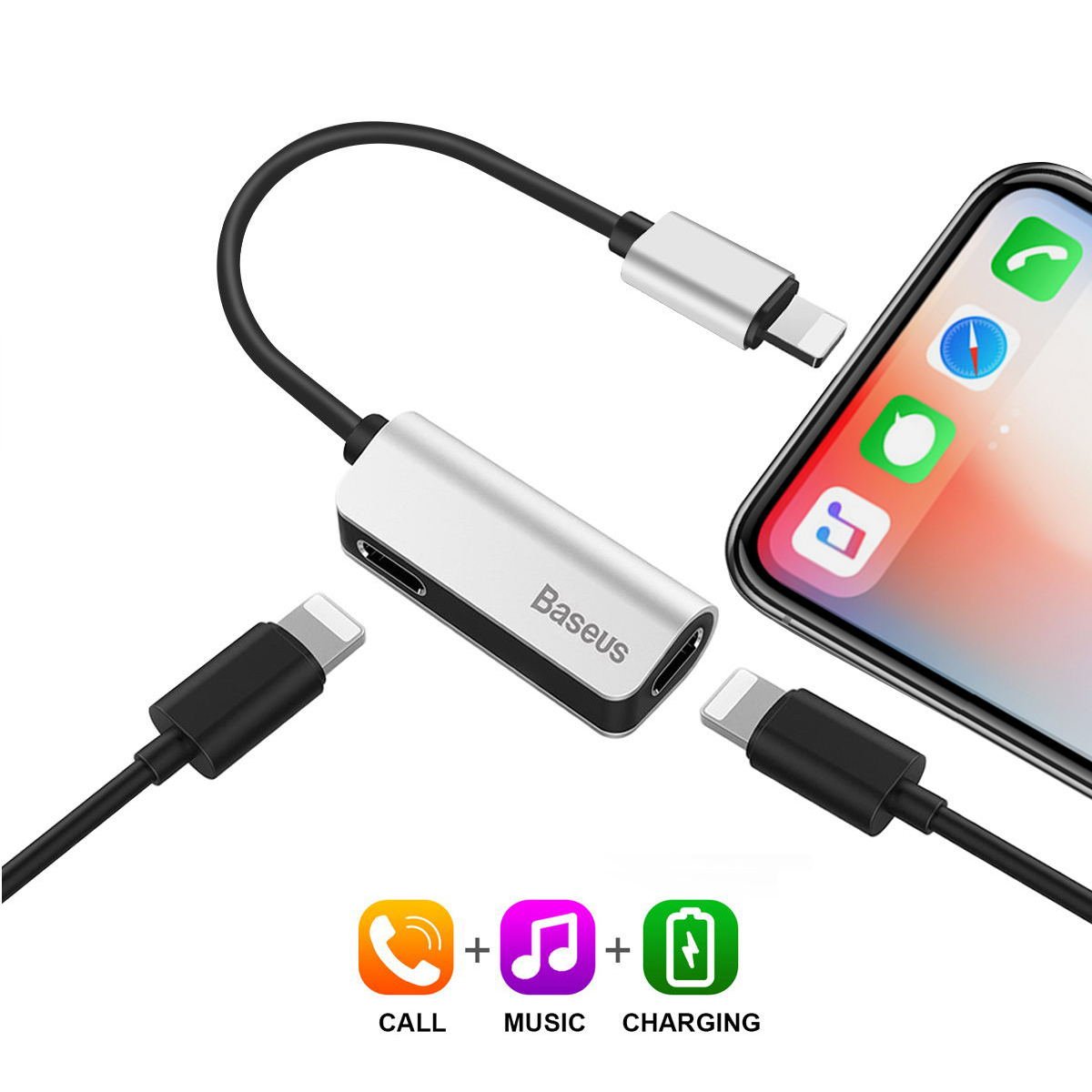 Cabo Adaptador Dual Lightning p/iPhone X, 7, 7 Plus, 8, 8 PLUS - Fones ...
