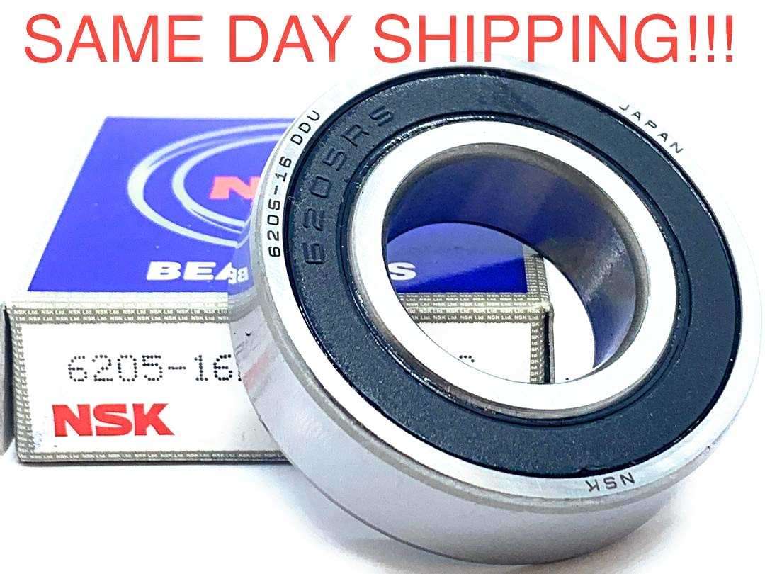 NSK 6205-1-2RS Rubber 1" ID Seals Bearing 25.4 x 52 x 15 Bearings 6205 ...