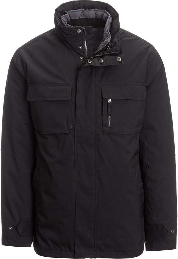 Izod Men's 3-in-1 Water and Wind Resistant Systems Jacket, Black XXL ...