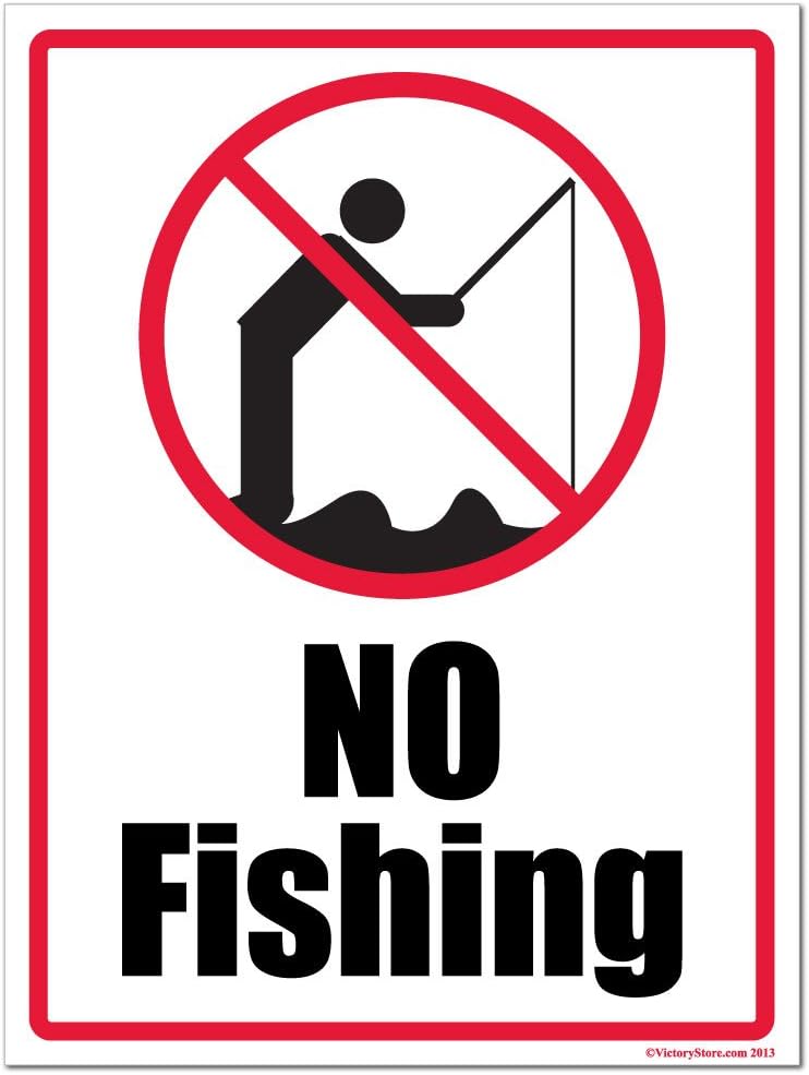 No Fishing 12" x 18" Corrugated Plastic Sign: Amazon.co.uk: Garden ...