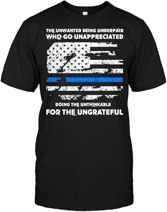Thin Blue Line Shirt - The Thin Blue Line Tee Shirt | Amazon.com
