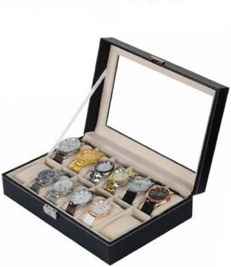 Revesun Men’s Leather Watch Box for 12?Watches Mens Watch Box Set ...