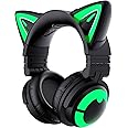 Amazon.com: YOWU Cat Ear Headphones CE, RGB Wireless/Wired Gaming ...