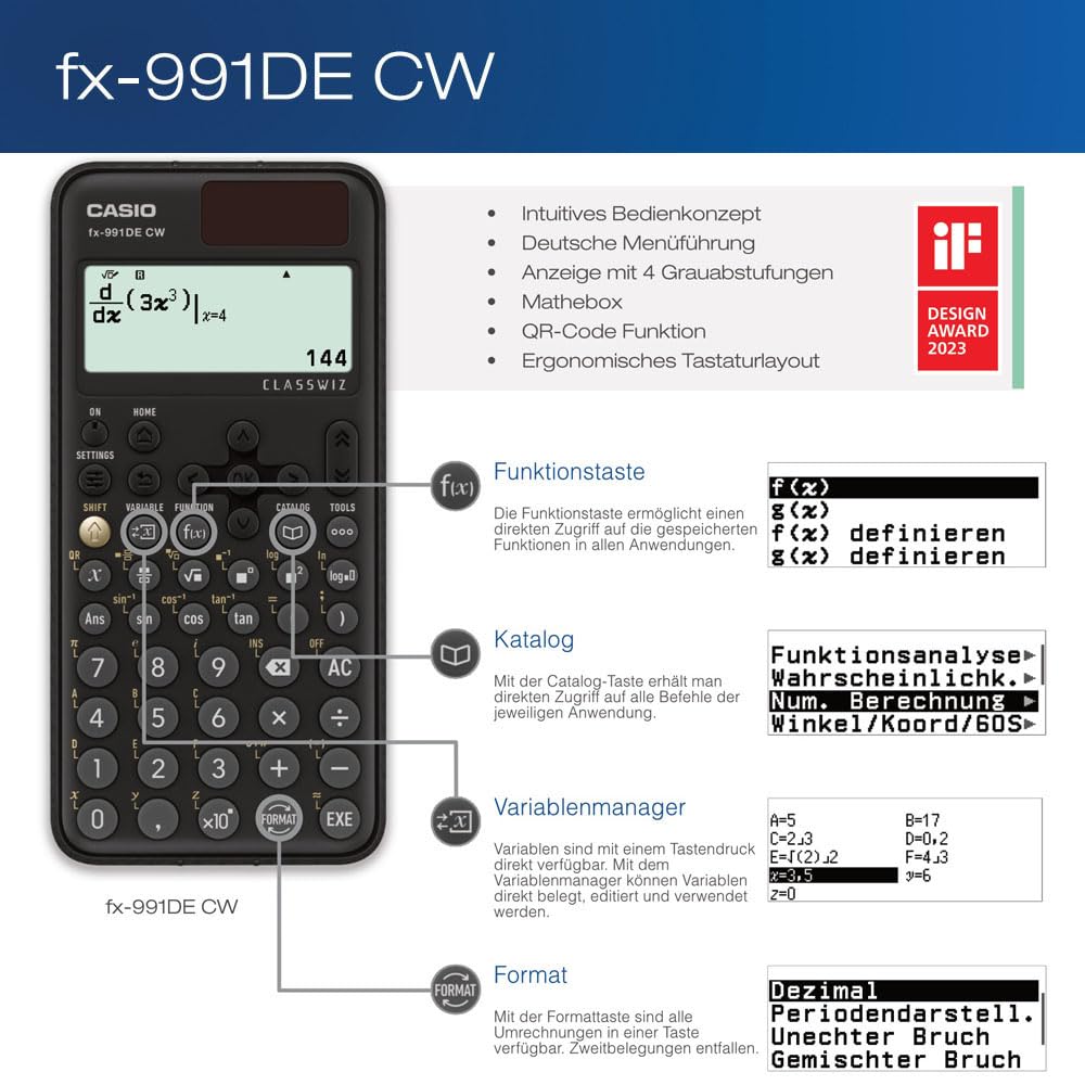 Mua Casio FX-991DE CW ClassWiz Technical Scientific Calculator, German ...