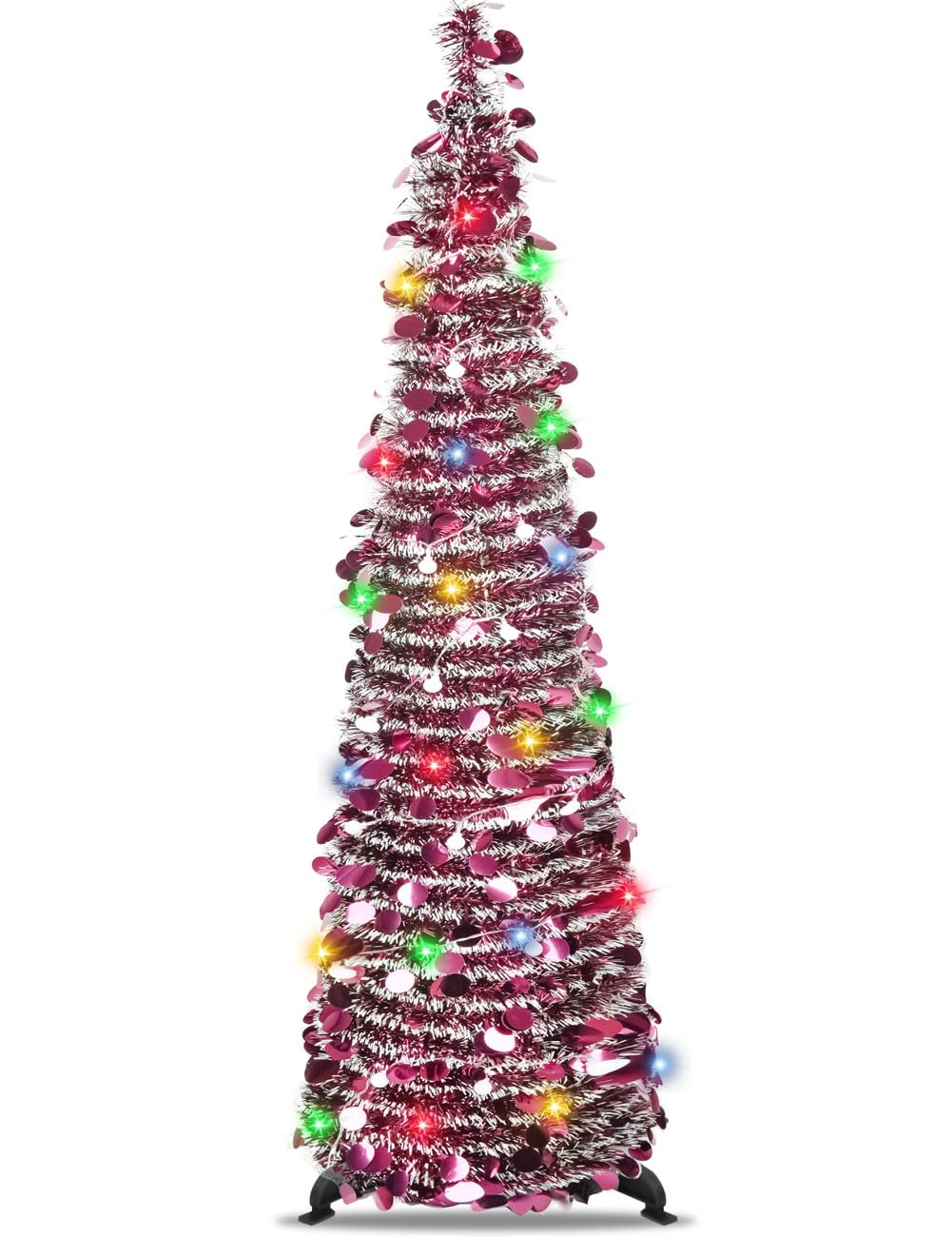 NEOWEMING 5FT Pop Up Christmas Tree with Lights, Artificial Pencil ...