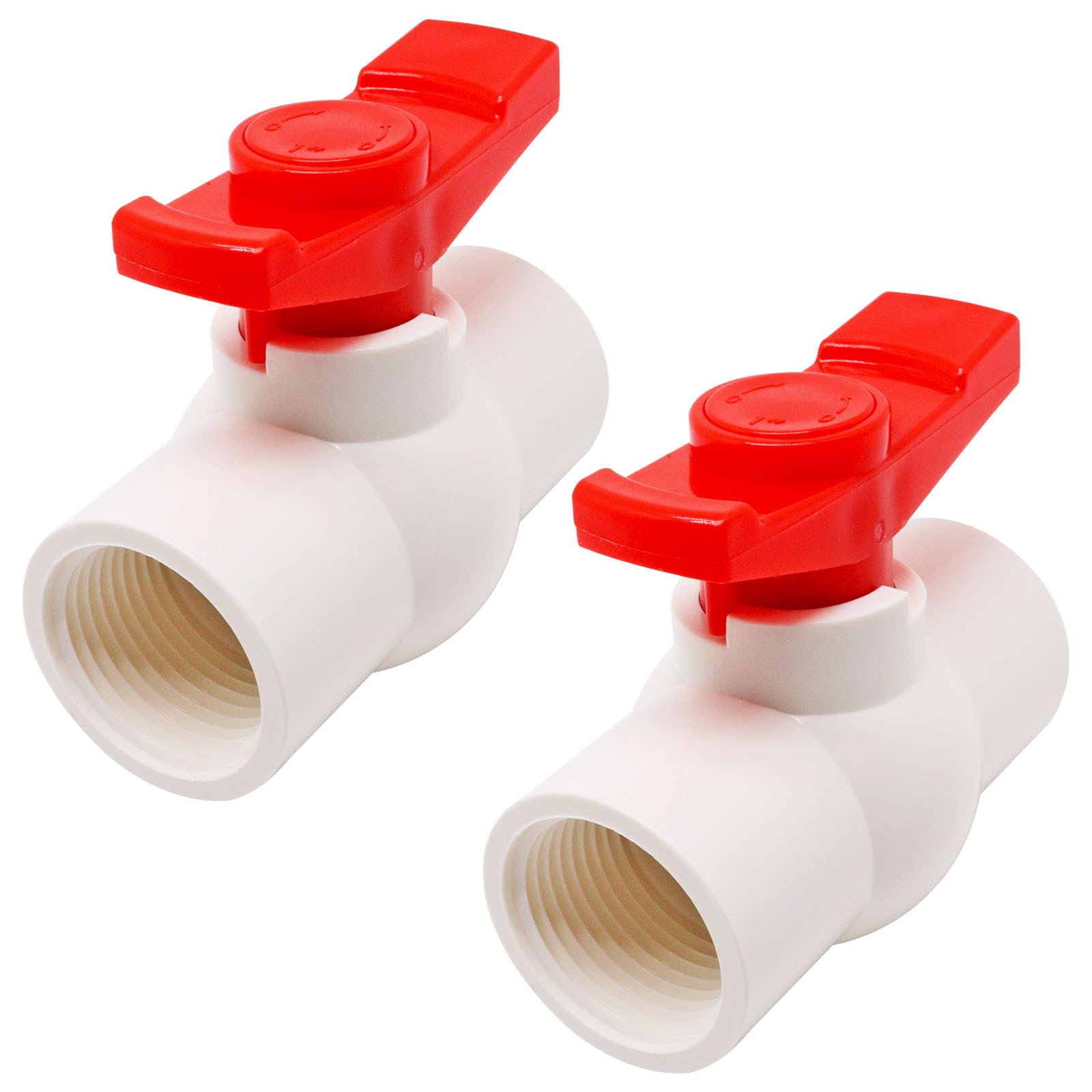SWZHAI 1" NPT PVC Ball Valve, Shut-Off Ball Valve Threaded (NPT) with ...