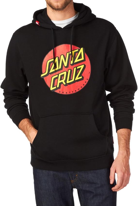 Santa Cruz Classic Dot Hood Men's Jumper Black Small: Amazon.co.uk ...