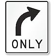 SmartSign "Right Turn Only" MUTCD Compliant Sign | 30" x 36" 3M High ...