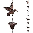 Amazon.com : Aifeorzo 8.5FT Rain Chain, Hummingbird Rain Chains for ...