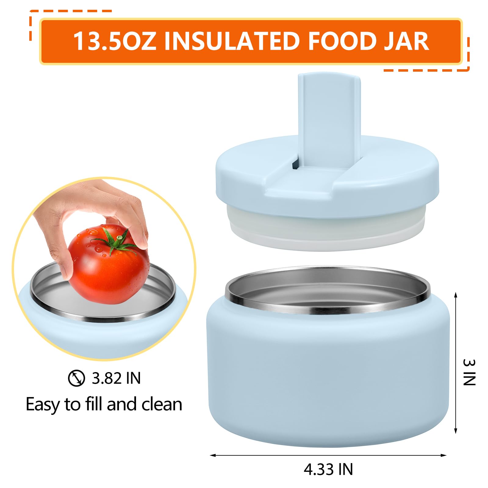 Reeple 2025 13.5oz Kids Soup Thermo For Hot Food Vacuum Insulated Food Jar With Buckle Lid ...