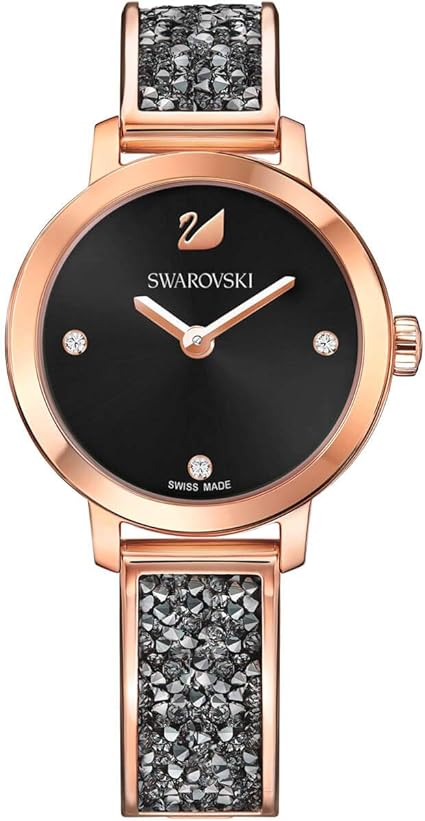 Ladies' Swarovski Cosmic Rock Black Dial Rose Gold Tone Watch 5376068 ...