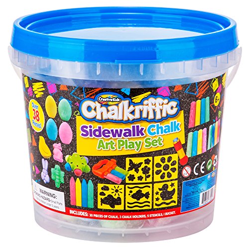 Creative Kids Premium Sidewalk Chalk Art Play Set - Bucket Bundle of ...