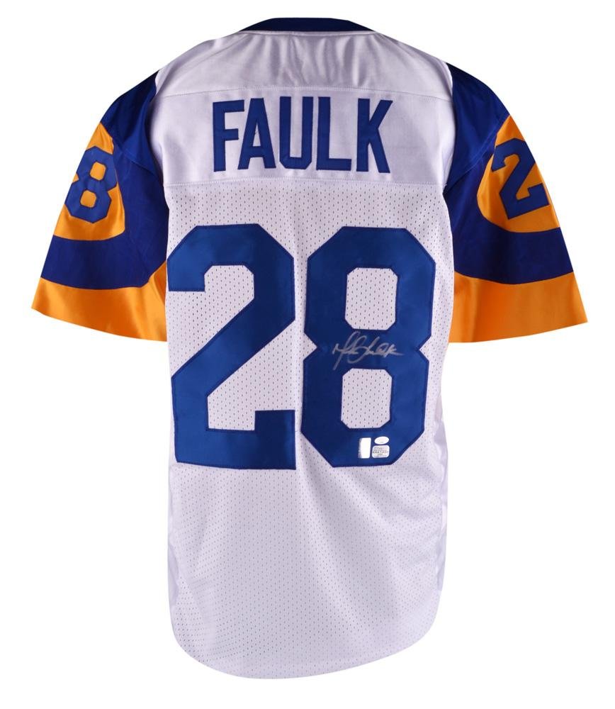 Marshall Faulk Signed St. Louis Rams Throwback Jersey - Faulk Holo ...