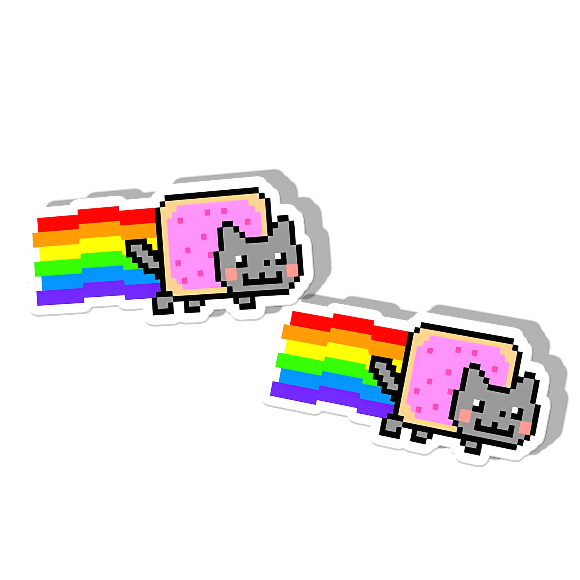 2PCs 5Inch Nyan Cat Funny Meme Car Sticker For Your Waterbottle, Laptop ...