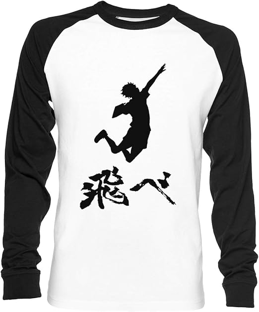 Haikyuu Hinata Tobe (Fly) Blanco Unisex Camiseta De Béisbol Manga Larga ...
