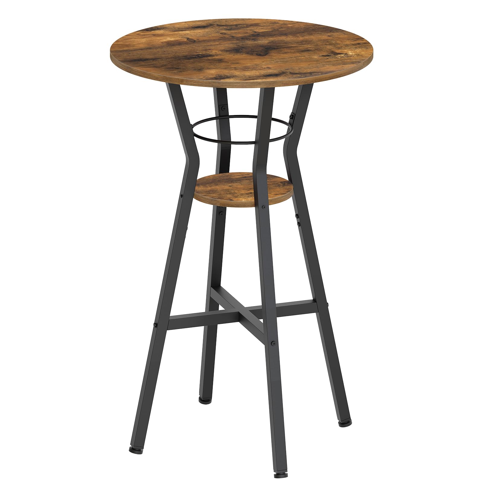YATINEY Bar Table, 2-Tier Round High Top Table, Pub Table, Home Bar ...