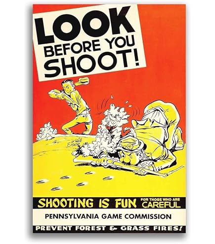 Snoopy Magnet 1950s Will Eisner Vintage Gun Safety Poster - Shooting Is ...