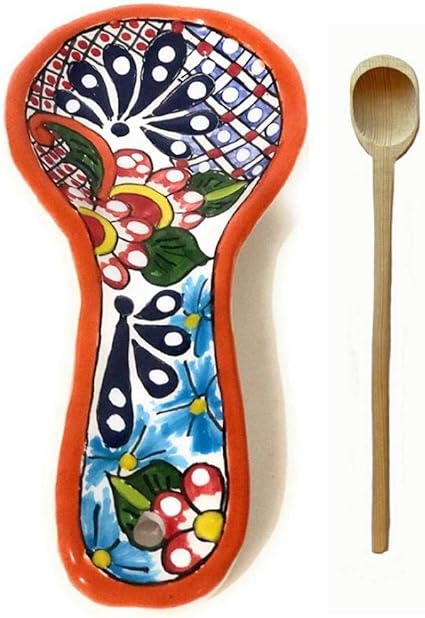 Amazon.com: Mareal Imports. Pottery Spoon Rest, Mexican Ceramic Spoon ...