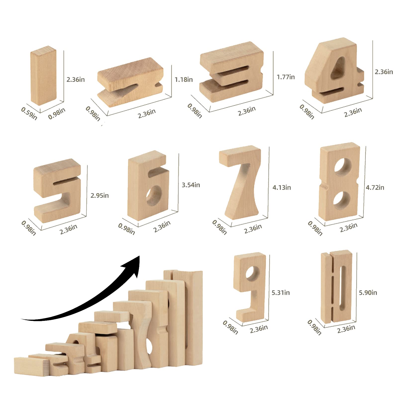 Mua LEQUMOC Number Blocks - Montessori Large Wooden Blocks Numbers 1-10 ...