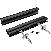 foxwake Wood and Silver Cabinet Handles Pull 10Pcs Adjustable Double ...