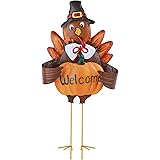 Amazon.com: Lulu Home Thanksgiving Turkey Decors, Set of 2 Metal Turkey ...