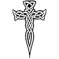 Amazon.com: Celtic Cross Dagger White Iron-On Patch Embroidered Irish ...