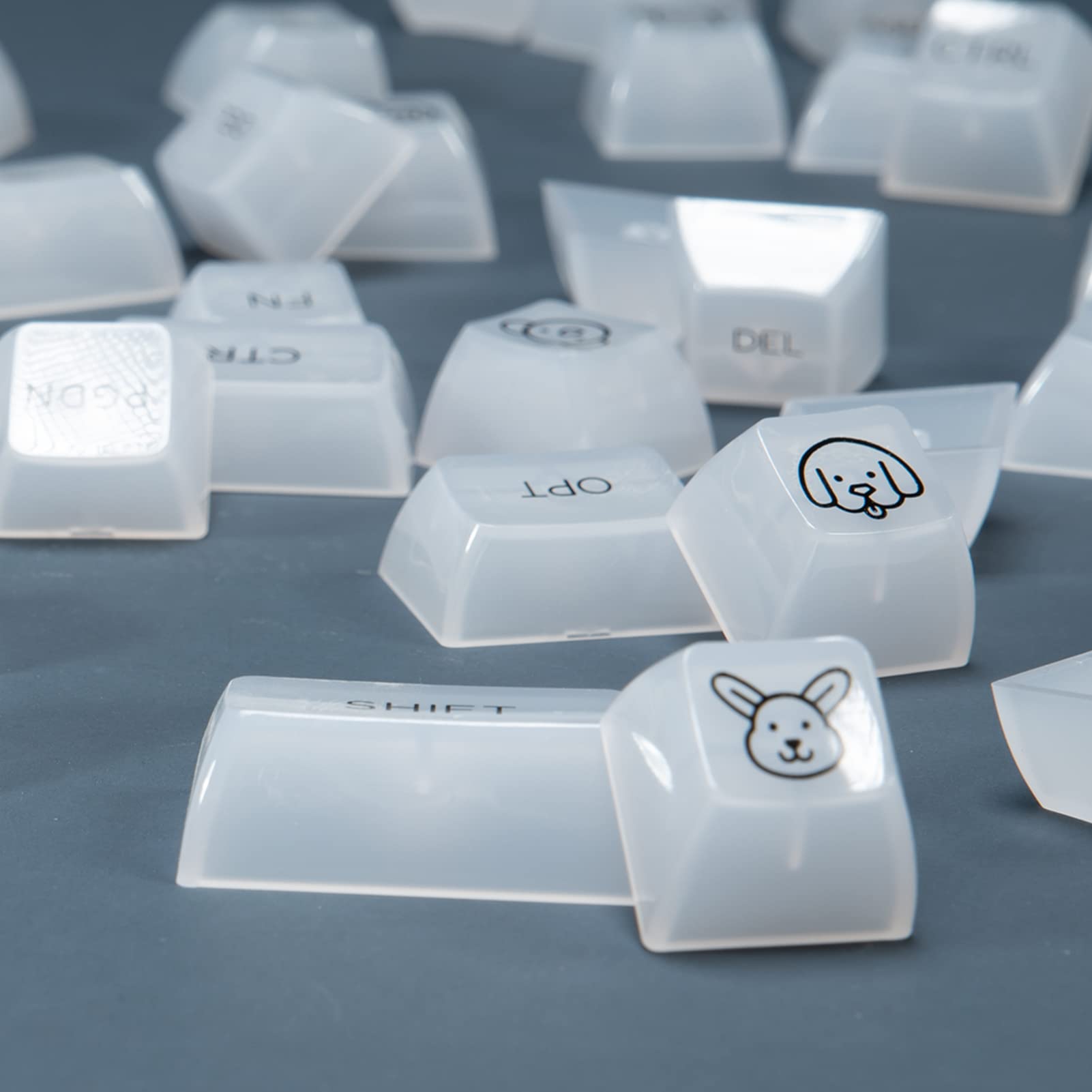 Mua Akko Clear Keycap Set, Transparent White 155-Key Keycaps Set with ...