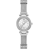 Guess Unisex Erwachsene Datum klassisch Quarz Uhr mit Edelstahl Armband ...