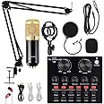 Amazon.com: Condenser Microphone Bundle, ALPOWL BM-800 Mic Kit with Live Sound Card, Adjustable ...