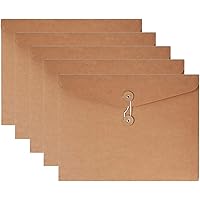 Amazon.com : VANRA Kraft String Envelope File Folder Project Pockets File Jacket Document ...