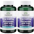 Swanson Blackstrap Molasses Elemental Iron (Ferrous Fumarate) 29 mg 120 ...