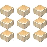 Amazon.com: 24 Pack 4 Inch Square Wood Box Unfinished Small Wooden ...