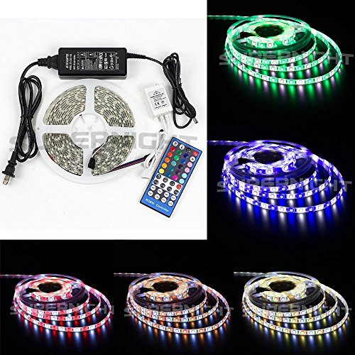 Buy SINOLLC Flexible RGBW LED Strip Lights 5M 5050 300 LEDs RGB ...